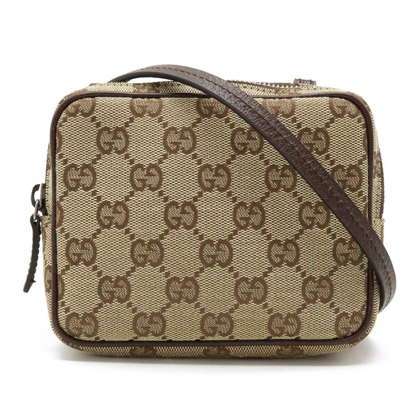 Gucci | Bags | Gucci Gg Canvas Pochette Shoulder Bag Pouch Khaki Beige ...